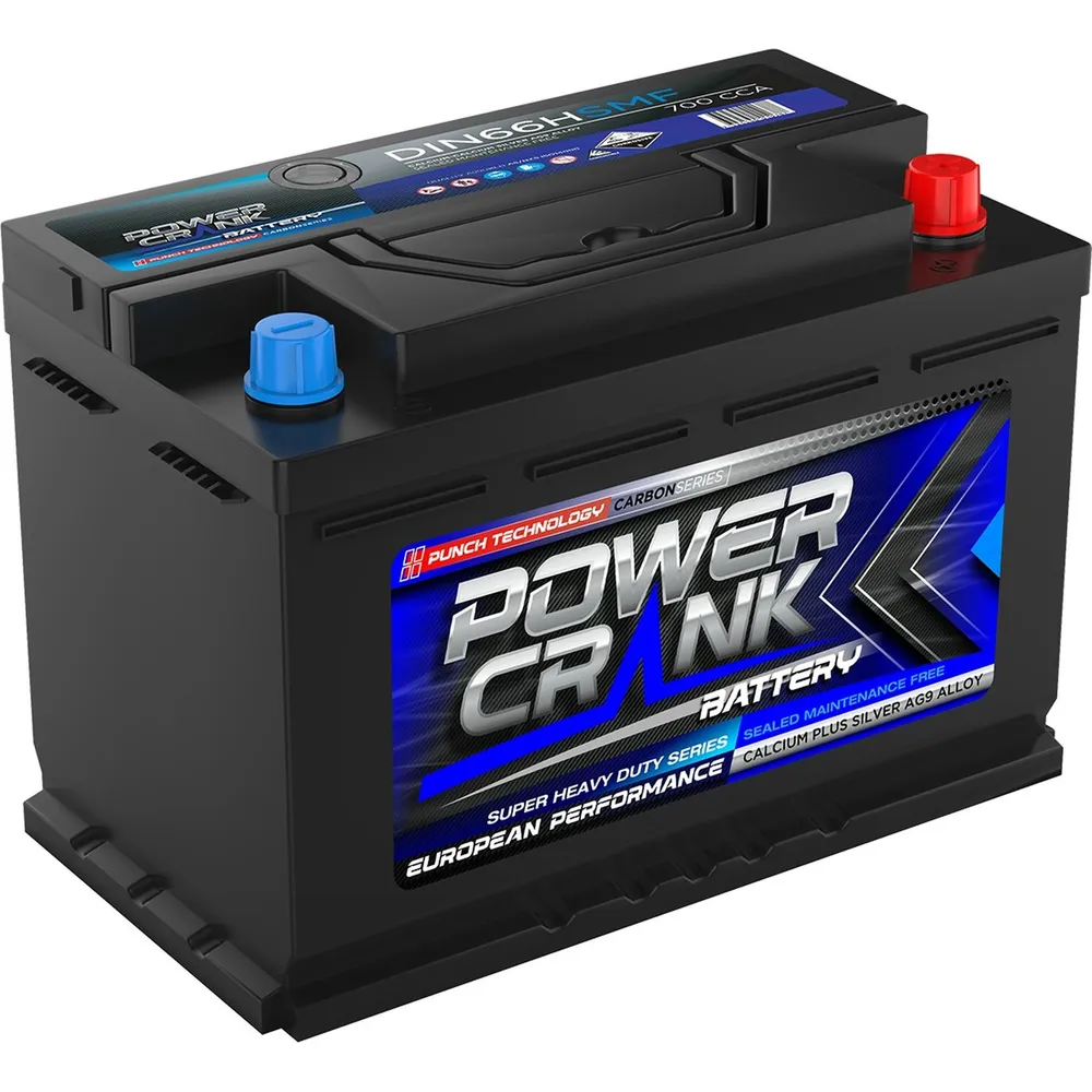Power Crank European Series Starting Battery DIN66HSMF | Jaycar Australia