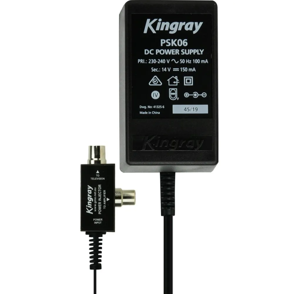 Kingray 14V DC 150mA Plug Pack with PAL connection on power injector ...