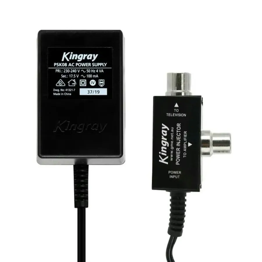 Kingray 17.5V AC 100mA Plug Pack with PAL connection on power injector ...