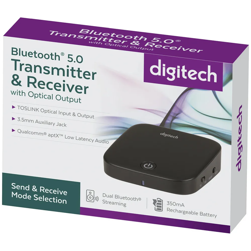 Digitech Bluetooth® 5.0 Audio Transmitter and Receiver with Optical Output | Jaycar Australia