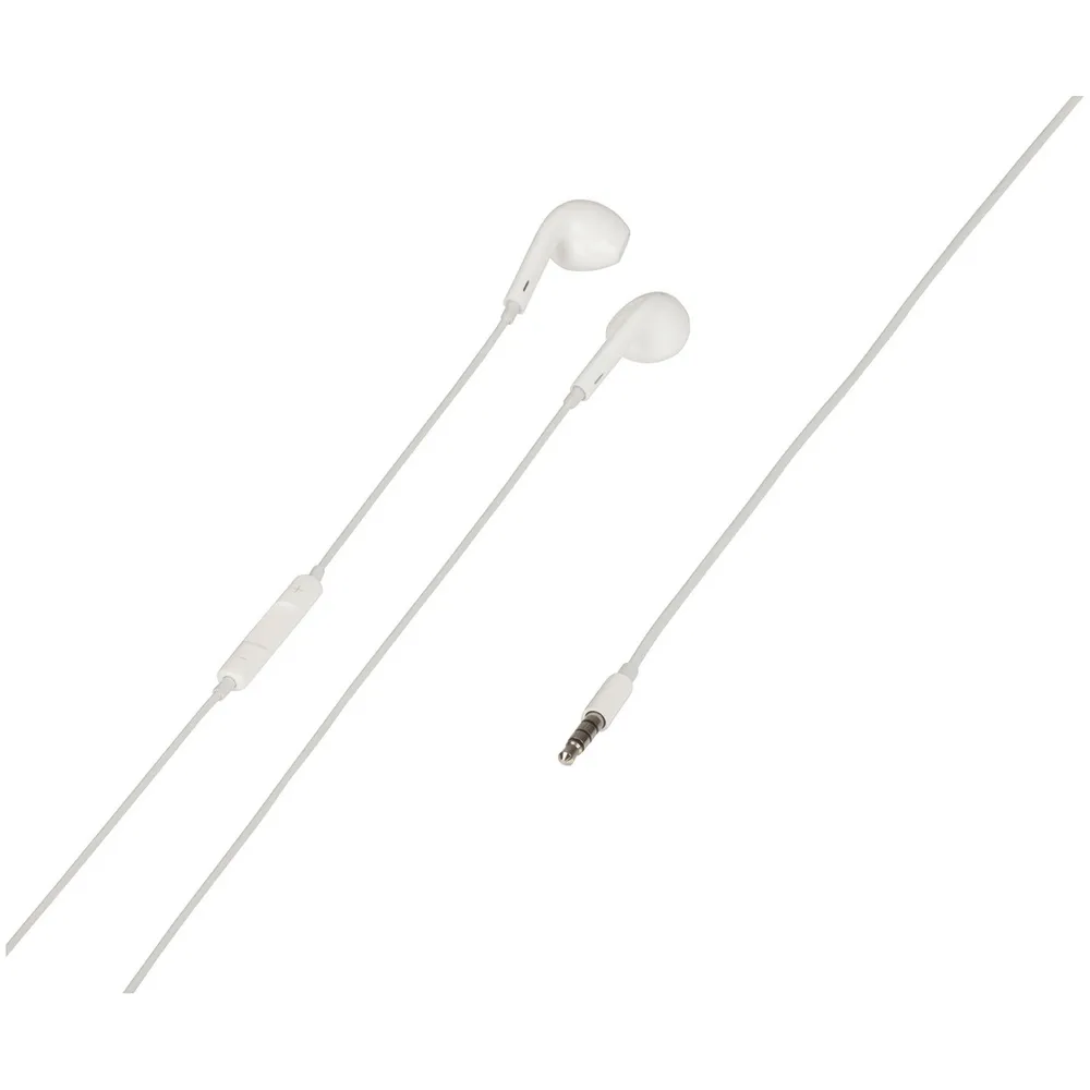 Digitech White Stereo Earphones with Microphone and Volume Control ...