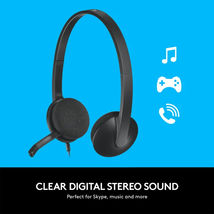 Logitech® H340 Black USB Computer Headset with Microphone | Jaycar ...