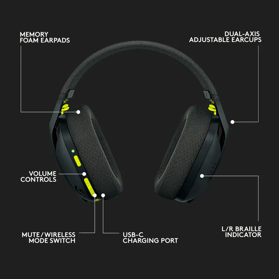 Logitech® G435 LIGHTSPEED Wireless Gaming Headset Black with Bluetooth ...
