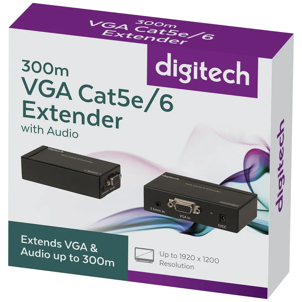 300m VGA Cat5e/6 Extender with Audio | Jaycar Australia