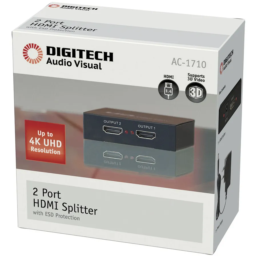 Digitech 2 Way HDMI Splitter With 4K Support | Jaycar Australia