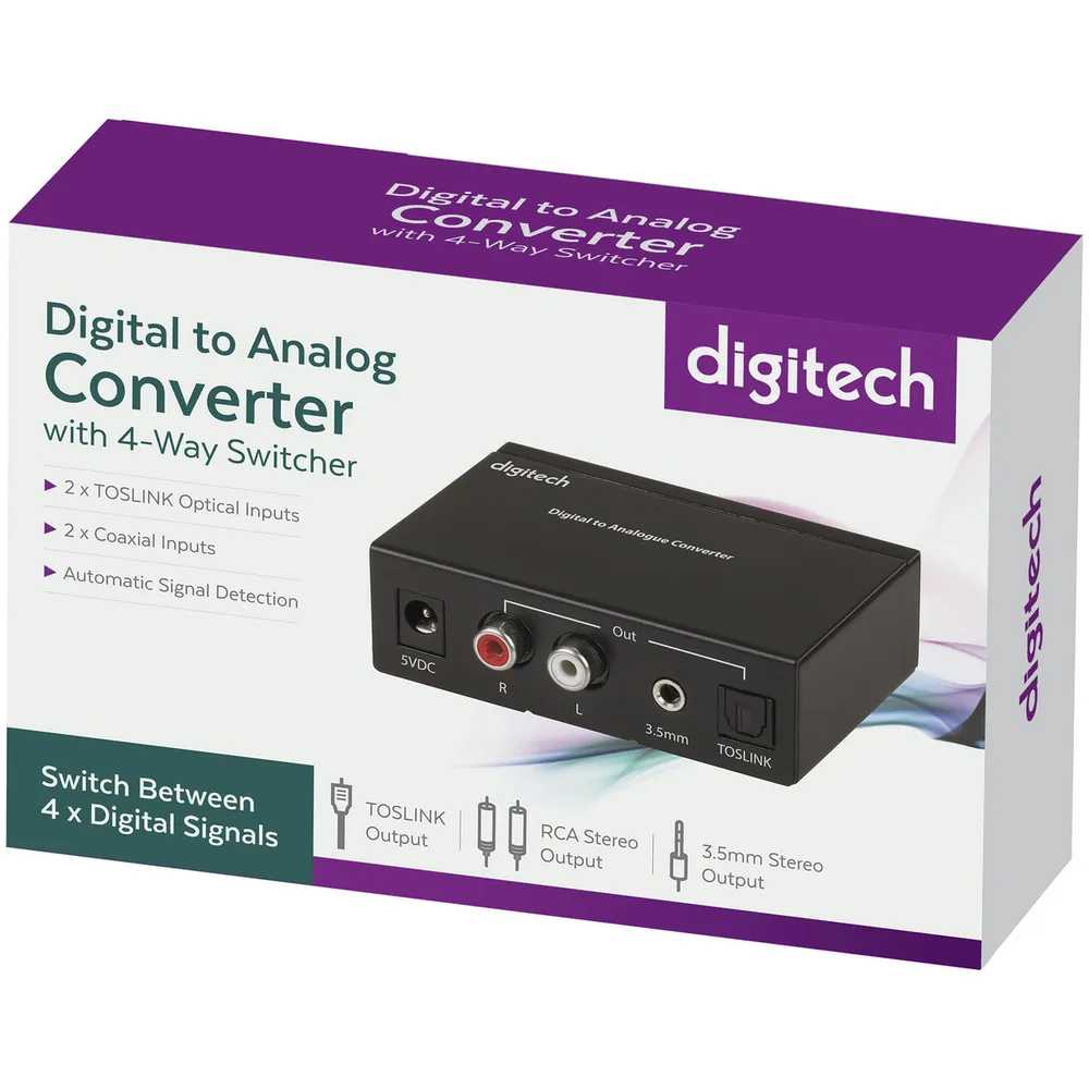 4-Way Digital Audio Switcher | Jaycar Australia