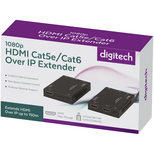 Digitech 150m 1080p HDMI Cat5e/Cat6 Over IP Extender | Jaycar Australia