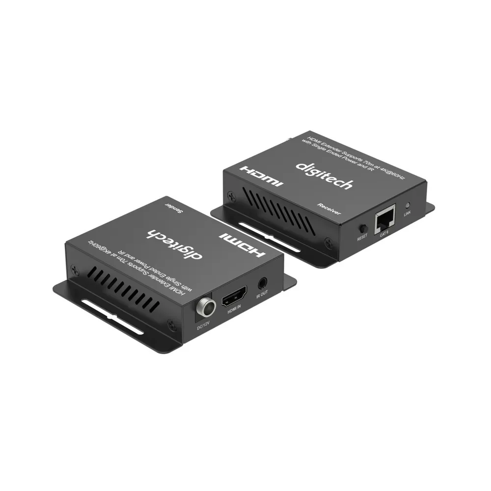 HDMI Extender Supports 70m at 4K@60Hz with Single Ended Power and IR ...