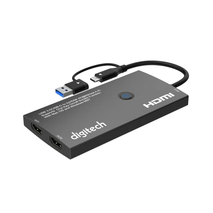 USB 3.0/USB-C to 2xHDMI 4K@60Hz(4:4:4) Supports One Key On/off Screen ...