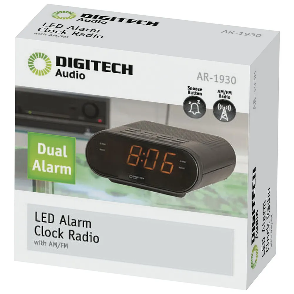 Digitech LED Clock with AM/FM Radio | Jaycar Australia