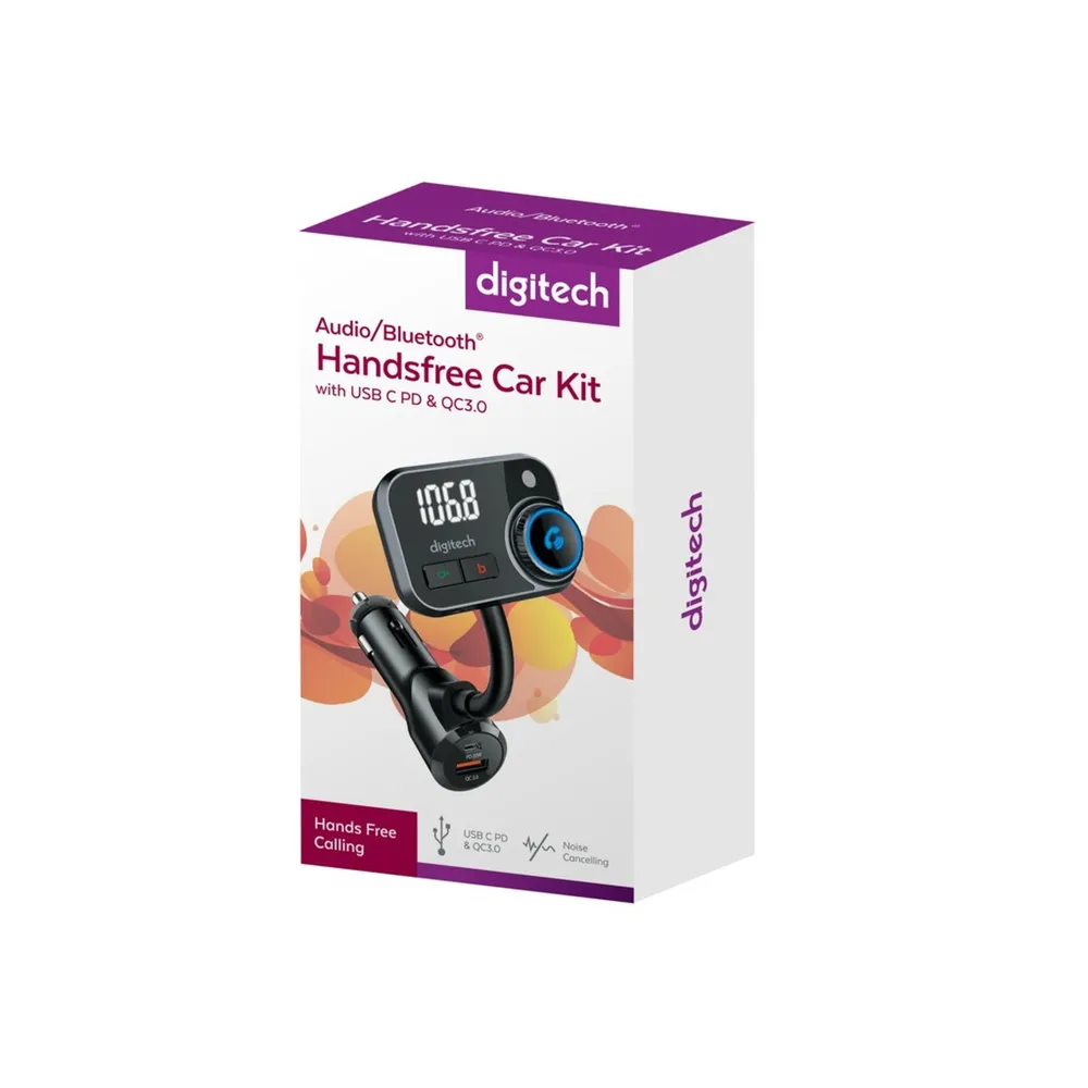 Digitech FM Transmitter with Bluetooth, USB Type-C Power Delivery 20W ...