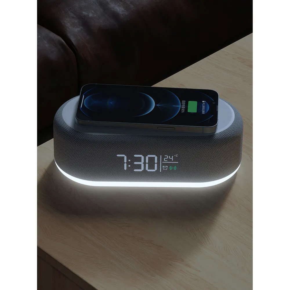 6-in-1 BT 5.3 Alarm Clock BT 5.3 speaker charging RGB night light ...