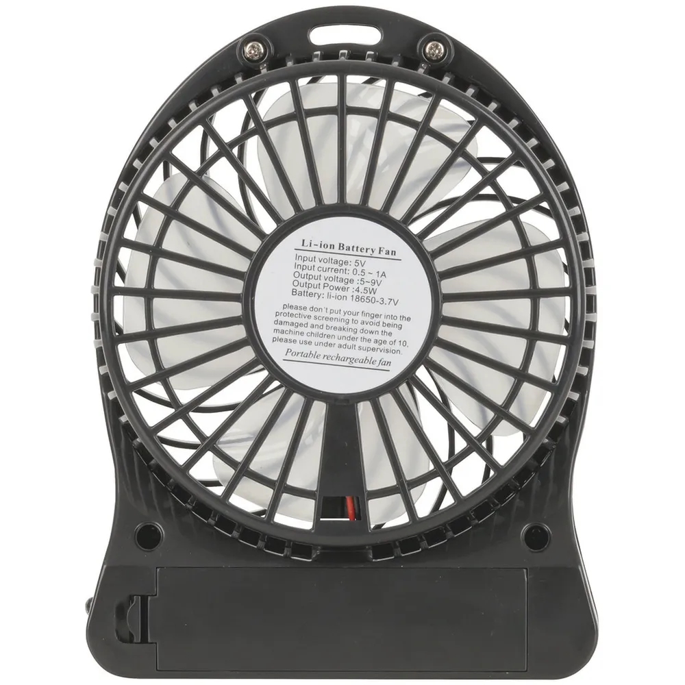 Mini USB Rechargeable 3 Speed Fan with LED Light - Black | Jaycar Australia