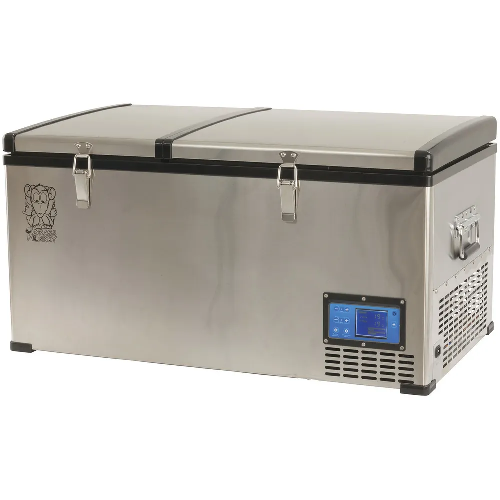 80L Brass Monkey Portable Dual Zone Stainless Steel Fridge/Freezer ...