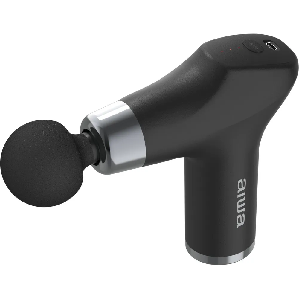 Black Aiwa Hand Held Portable Massage Gun | Jaycar Australia