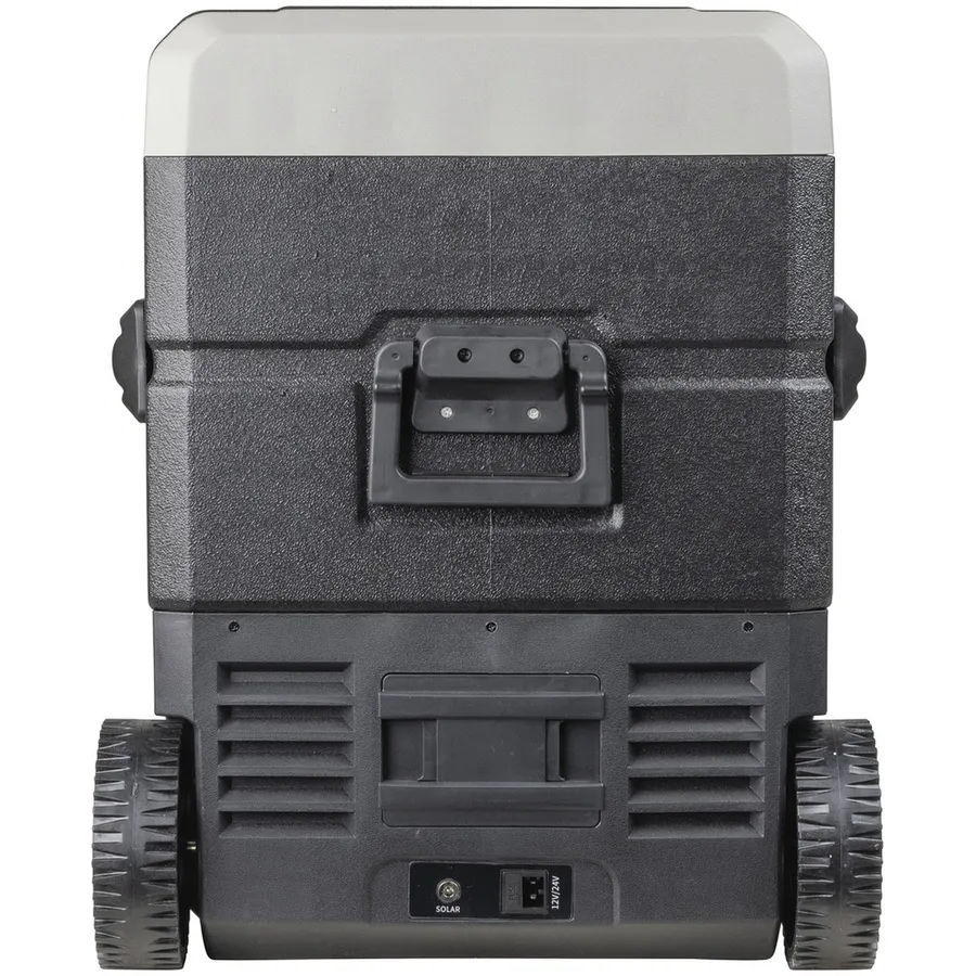 55L Brass Monkey Portable Dual Zone Fridge/Freezer with Wheels and ...