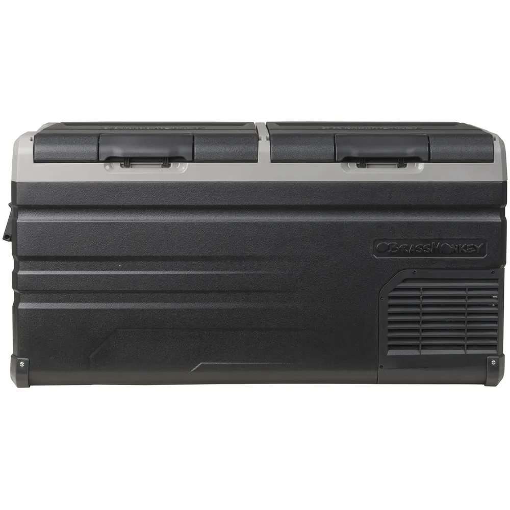 95L Brass Monkey Portable Low Profile Dual Zone Fridge/Freezer with ...