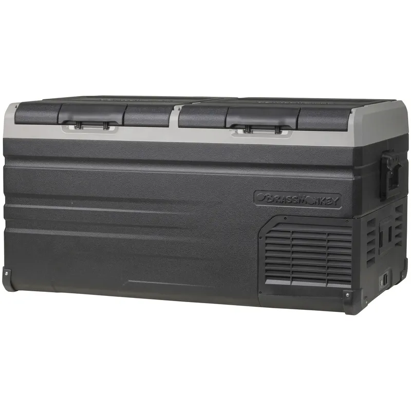 95L Brass Monkey Portable Low Profile Dual Zone Fridge/Freezer with ...