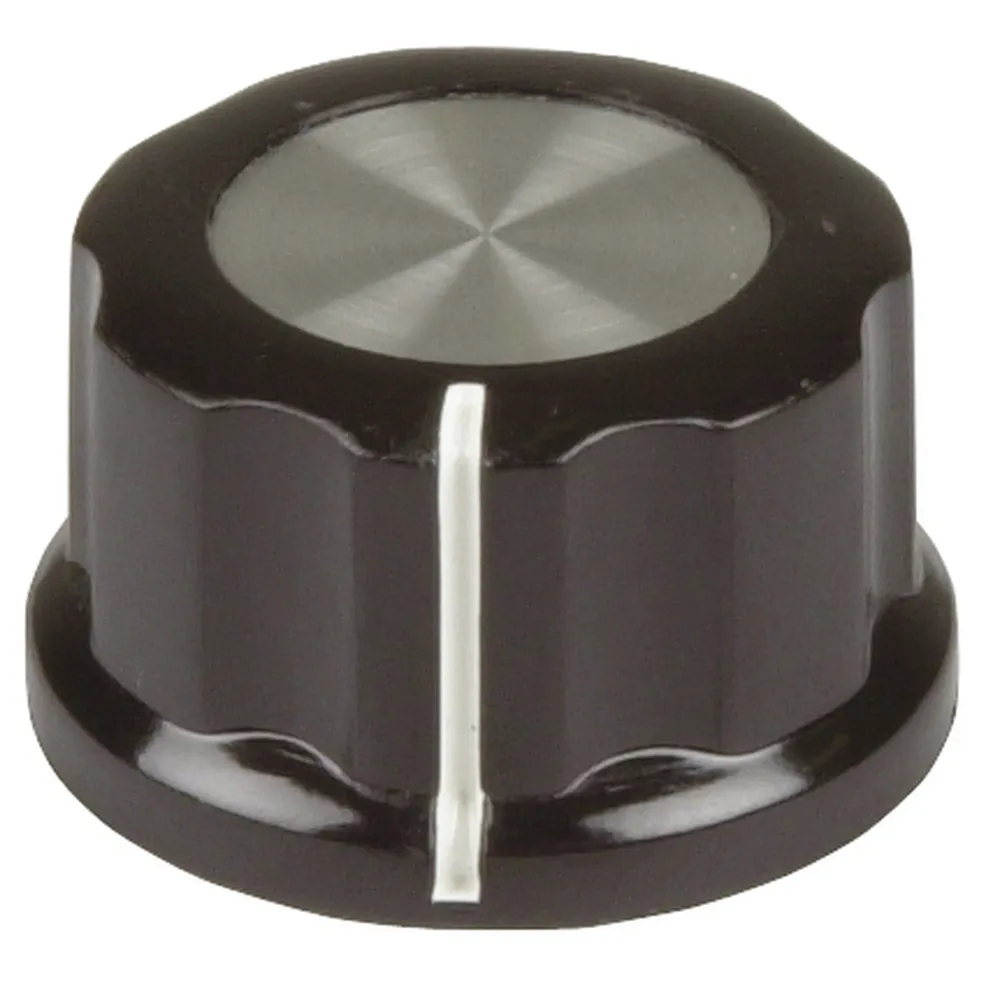 27mm Knob - Black Plastic Aluminium Insert | Jaycar Australia
