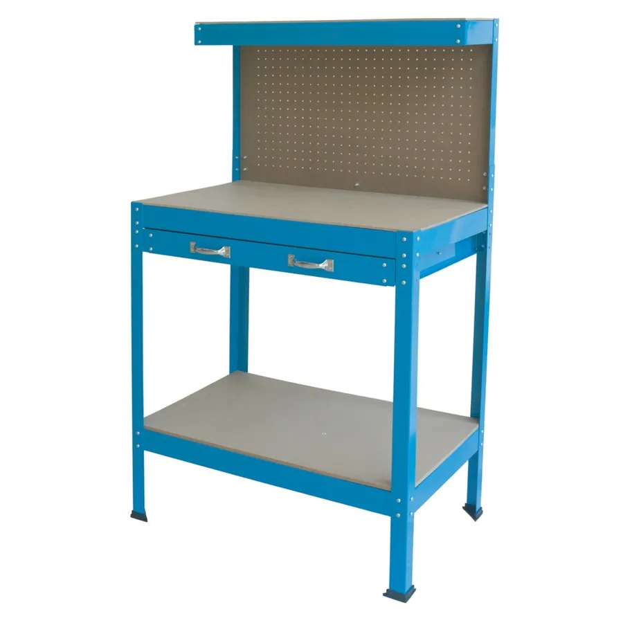 Workbench Self Assemble 900 x 500 x 1400mm Benchtop, Pegboard, Draw and ...