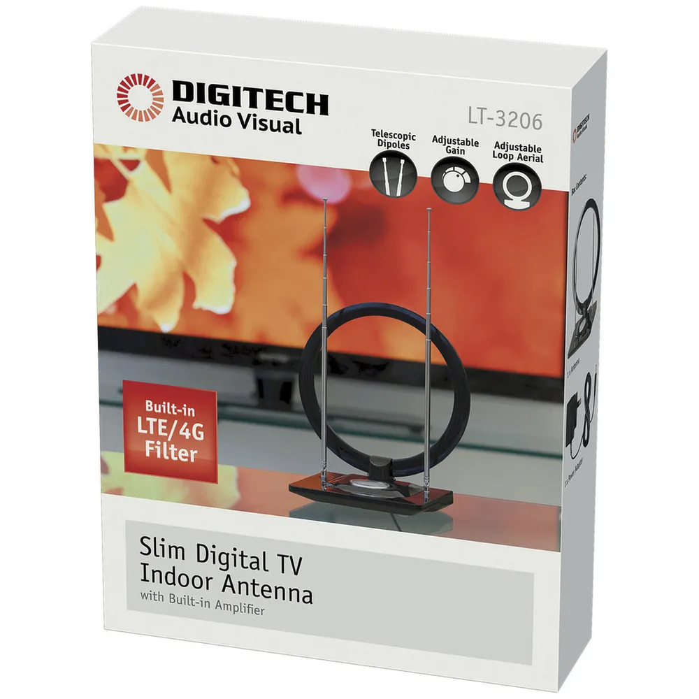 Slim Digital TV Indoor Antenna with Amplifier | Jaycar Australia
