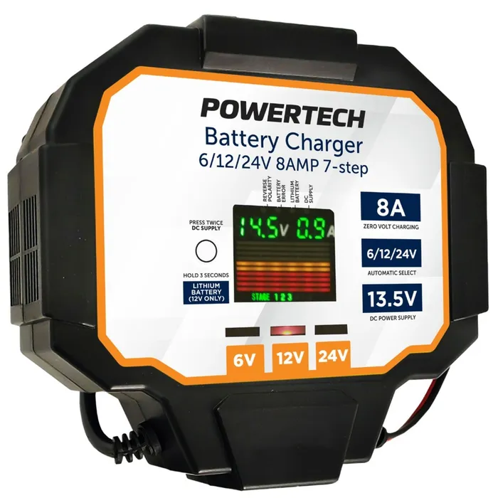 Battery Charger 6/12/24V 8AMP 7-step | Jaycar New Zealand