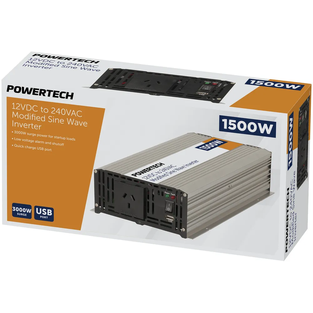 1500W (3000W) 12VDC to 230VAC Modified Sinewave Inverter | Jaycar Australia
