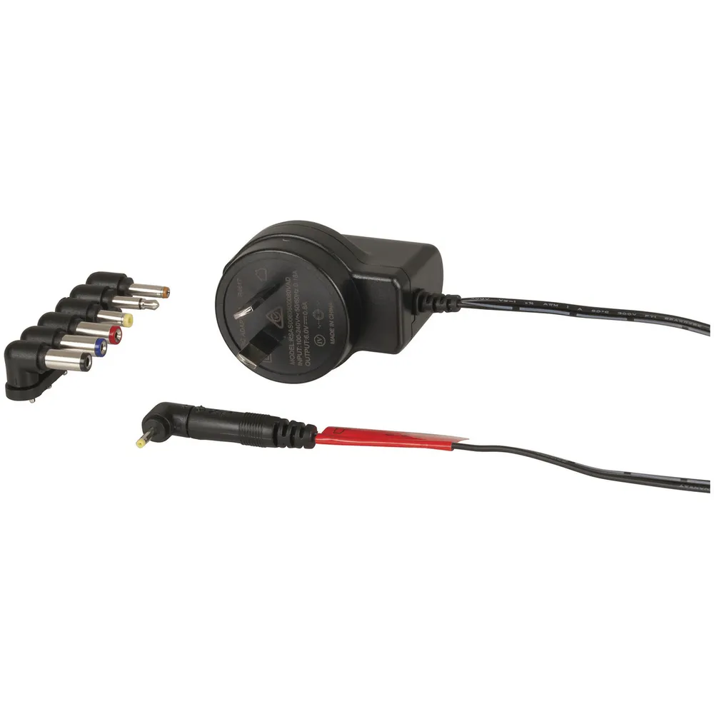 6V DC 800mA Ultra-Slim Power Supply 7DC Plugs | Jaycar Australia