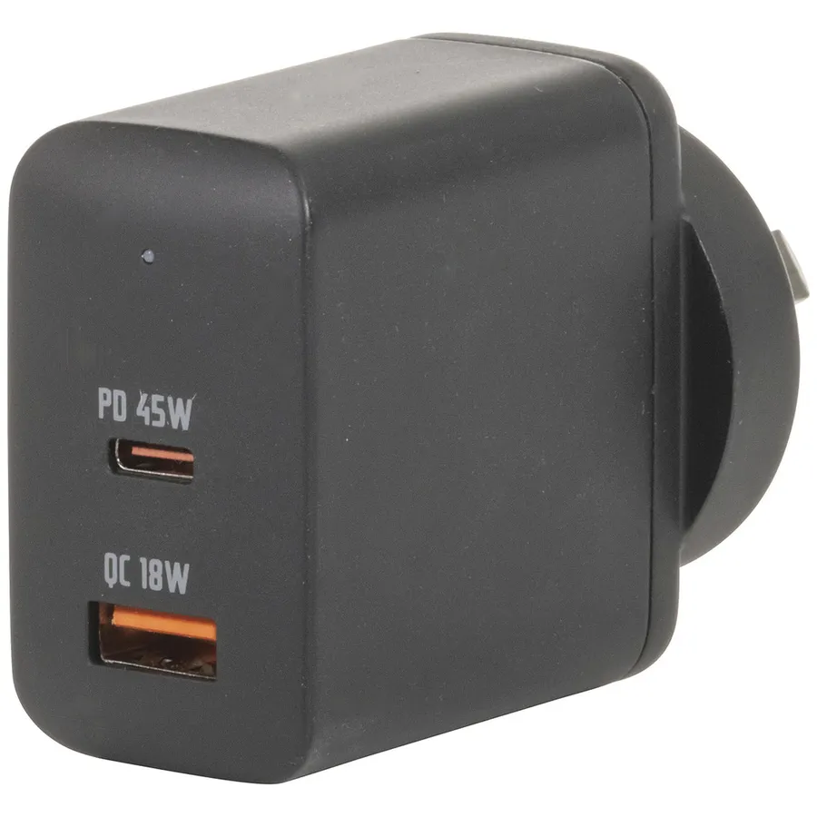 65W Dual USB-A & C Mains Power Adaptor | Jaycar Australia