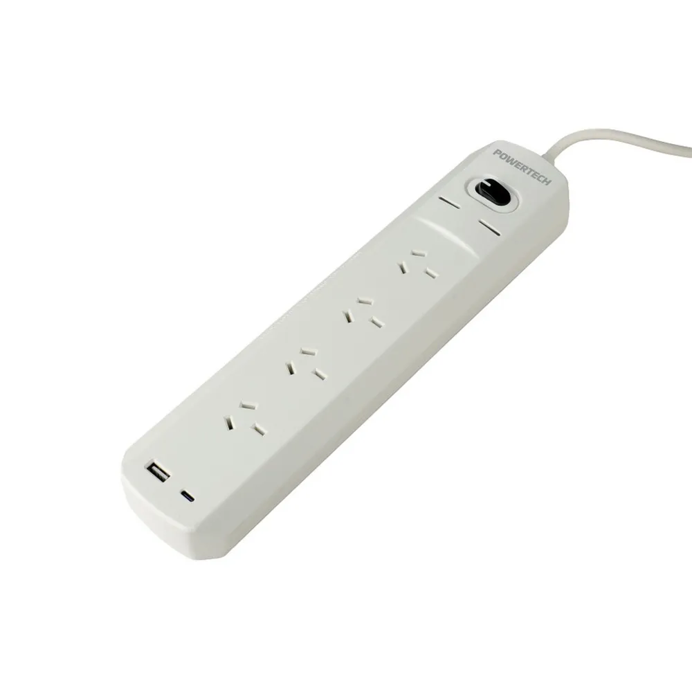 4 Way Surge Protected Individual switched power board with 1xUSB-A ...
