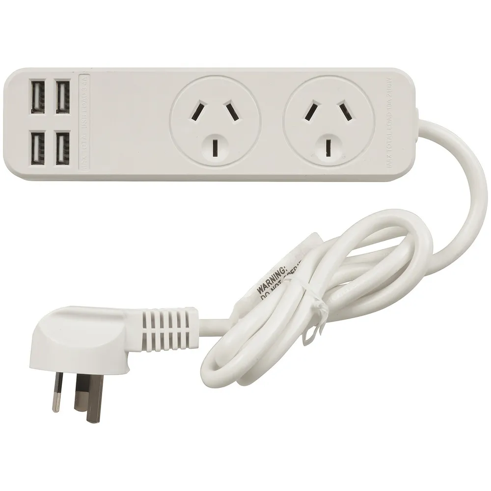 2 Way Powerboard with USB Charge Ports | Jaycar Australia