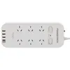 6 Way Surge Protected Dual Master Switch Power board with 3 x USB Type ...