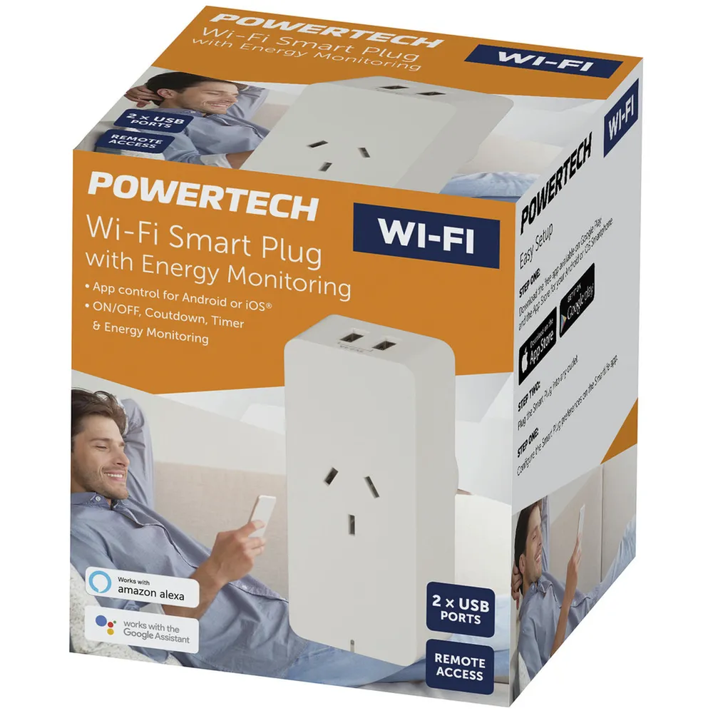 Smart Plug WiFi Controlled Main Switch and Energy Monitor with 2 x USB ...