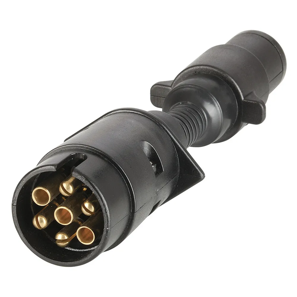 Trailer Adaptor - 7 Pin Flat Plug to 7 Pin Large Round Socket | Jaycar ...