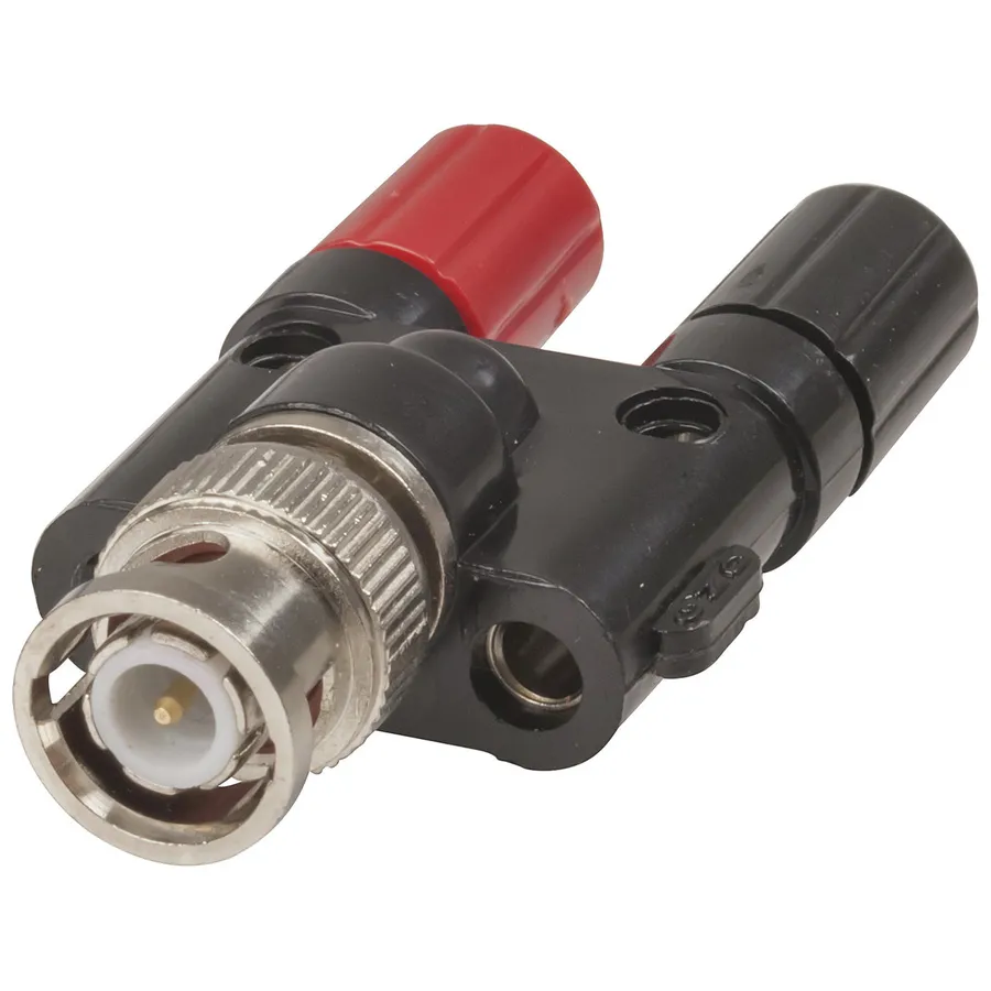 BNC Male to DOUBLE BINDING POSTS/BANANA Sockets | Jaycar Australia