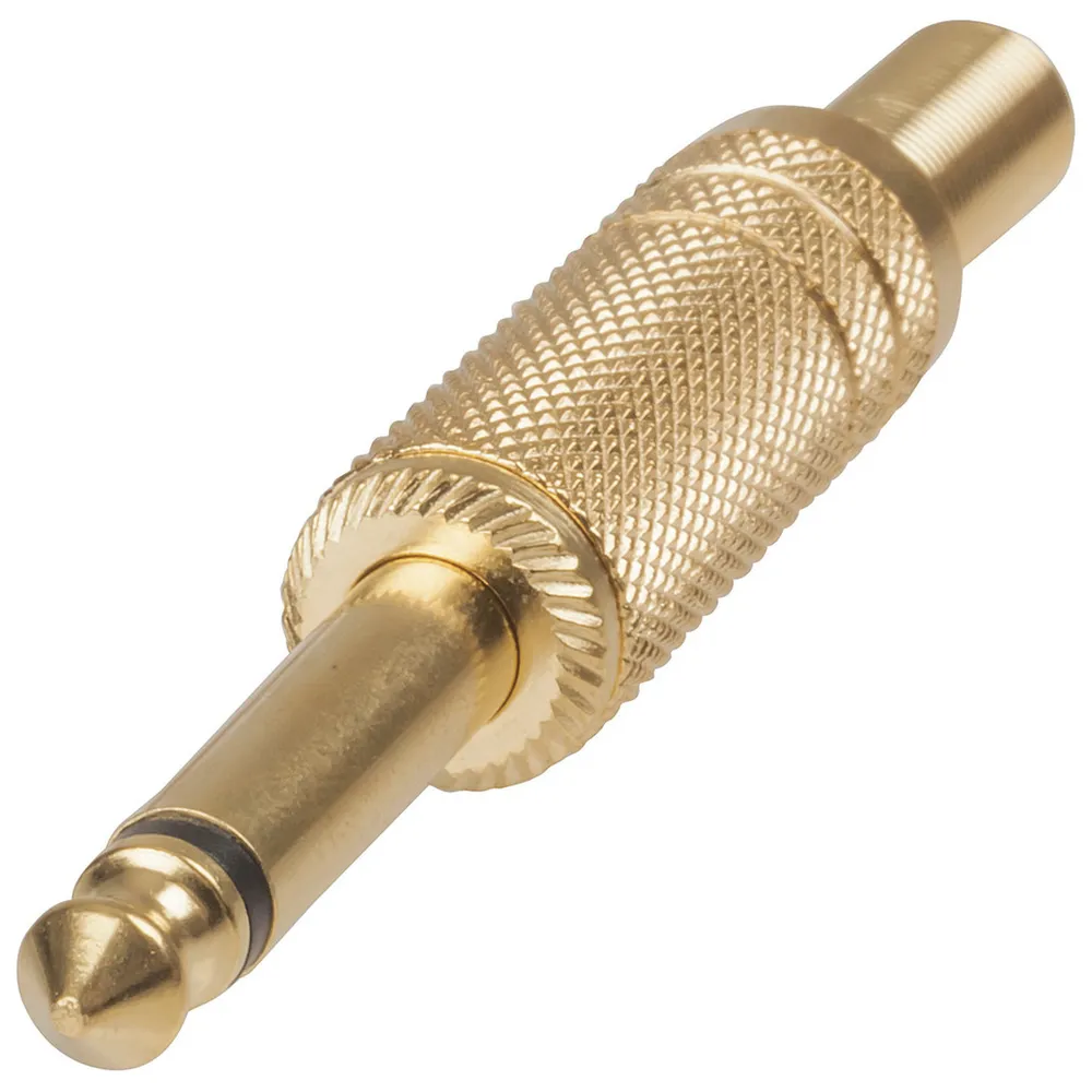 6.5mm Mono Gold Metal Plug | Jaycar Australia