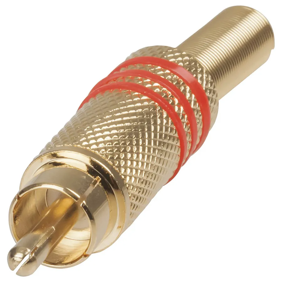 Gold Plated RCA Line Plug - Red | Jaycar Australia