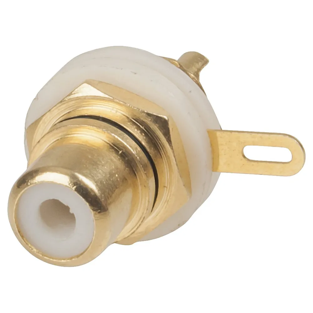 Gold RCA Panel Mount Socket - Black | Jaycar Australia