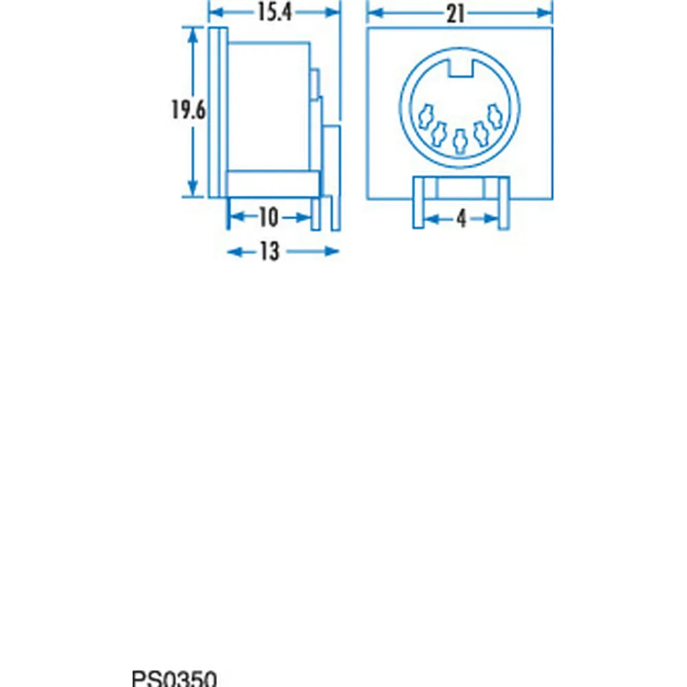 5 Pin RIGHT ANGLE PCB MOUNT DIN Socket | Jaycar Australia