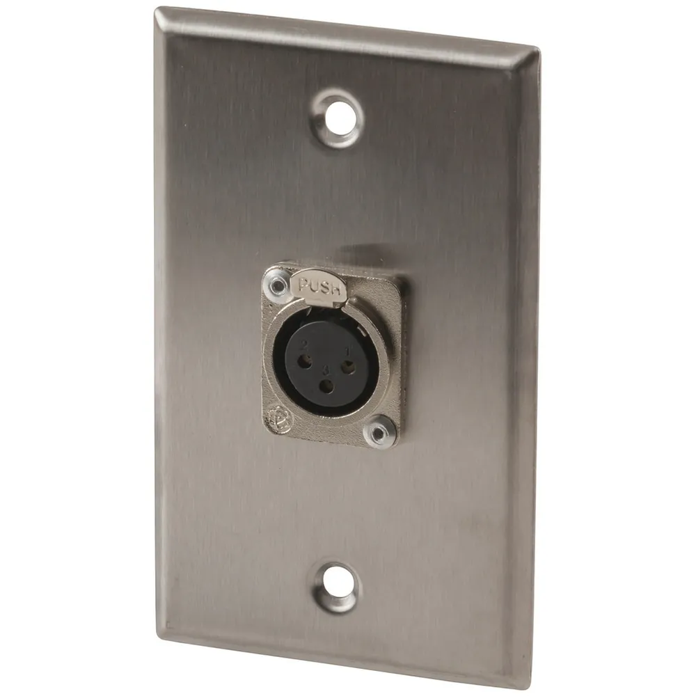 Stainless Steel Wall Plate XLR Skt | Jaycar Australia