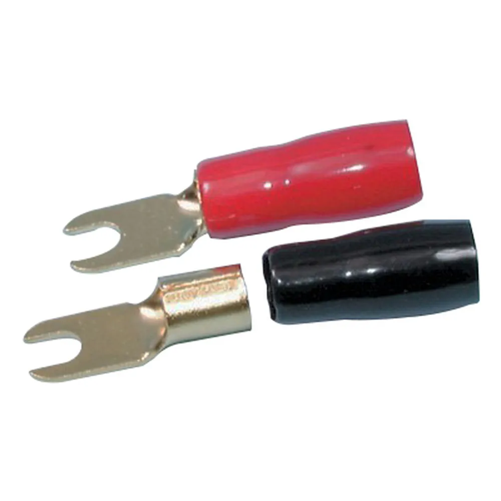 Red and Black Forked Spade Terminals - Pack | Jaycar Australia