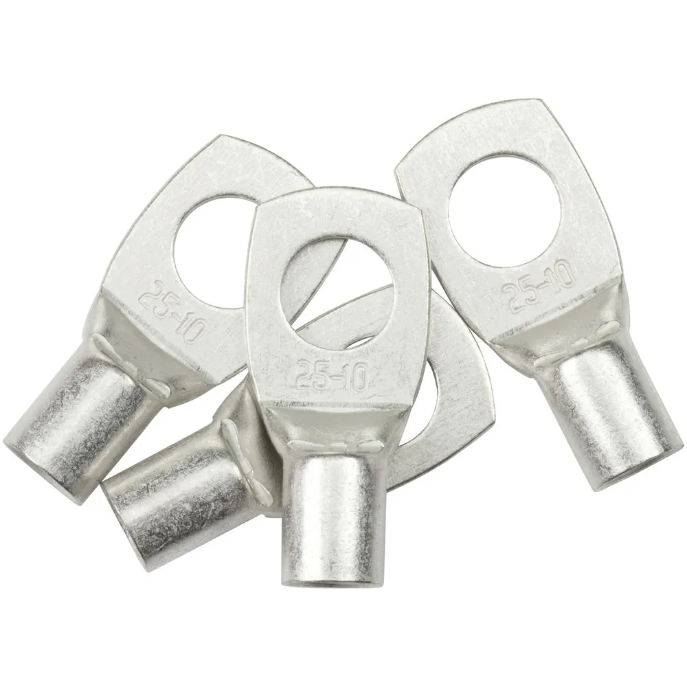 10mm Non-Insulated Eye Terminal 25mm2 4AWG Pack of 4 | Jaycar New Zealand