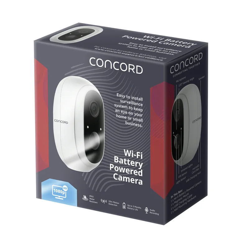 Concord 1080p Battery powered Wi-Fi Battery Camera | Jaycar Australia