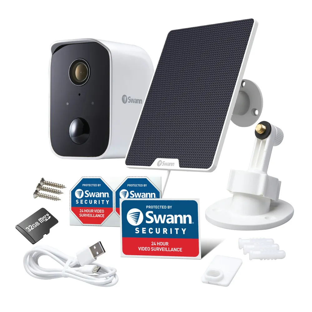 Swann 1080p Battery Powered Wi-Fi PIR Camera and Solar Panel Pack SWIFI ...