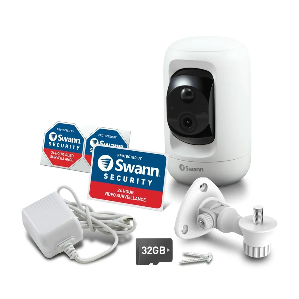 Swann Gen 2 Pan Tilt Indoor Cam w PIR + 32GB Card - WiFi IP Digital ...