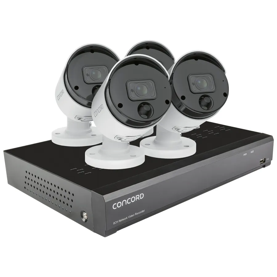 Concord 8CH 4K NVR Kit with 4 x 4K Bullet Cameras | Jaycar Australia