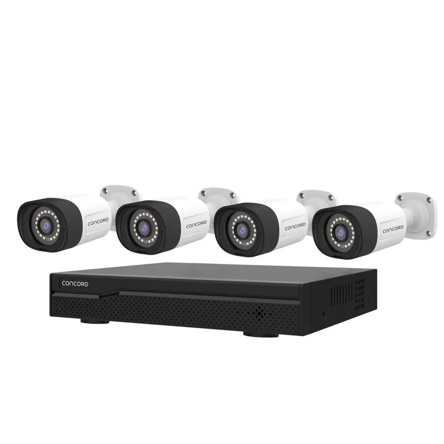 Concord 4 Channel 4K NVR Kit with 4 x 4K Bullet Cameras IP66 V4 ...