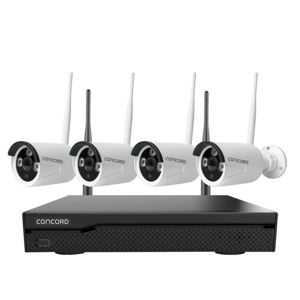 Concord 10 Channel WiFi NVR Kit with 4 x 4K Bullet Cameras IP66 V4 ...