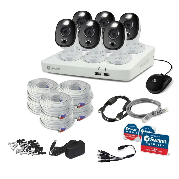 Swann 8CH 4K DVR Kit with 6 x 4K PIR Bullet Cameras SWDVK-85680W6WL ...