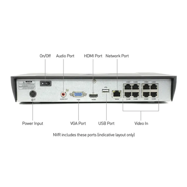 Swann 8CH 6K NVR Kit with 4 x 6K PIR Bullet Cameras 2 x 6K PIR Dome ...